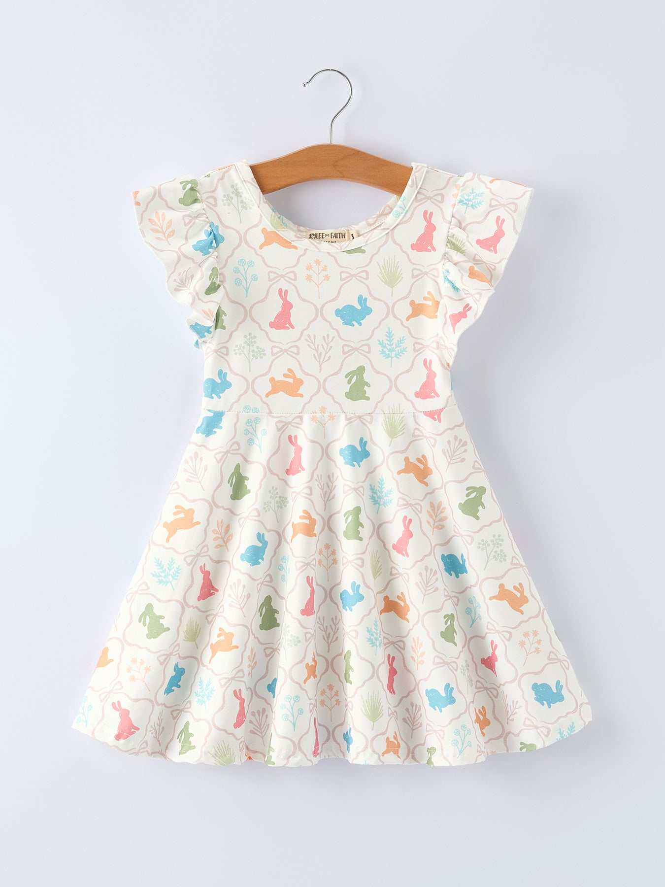 Easter Bunny Print Girls Flutter Sleeve Dress – Rylee Faith Designs