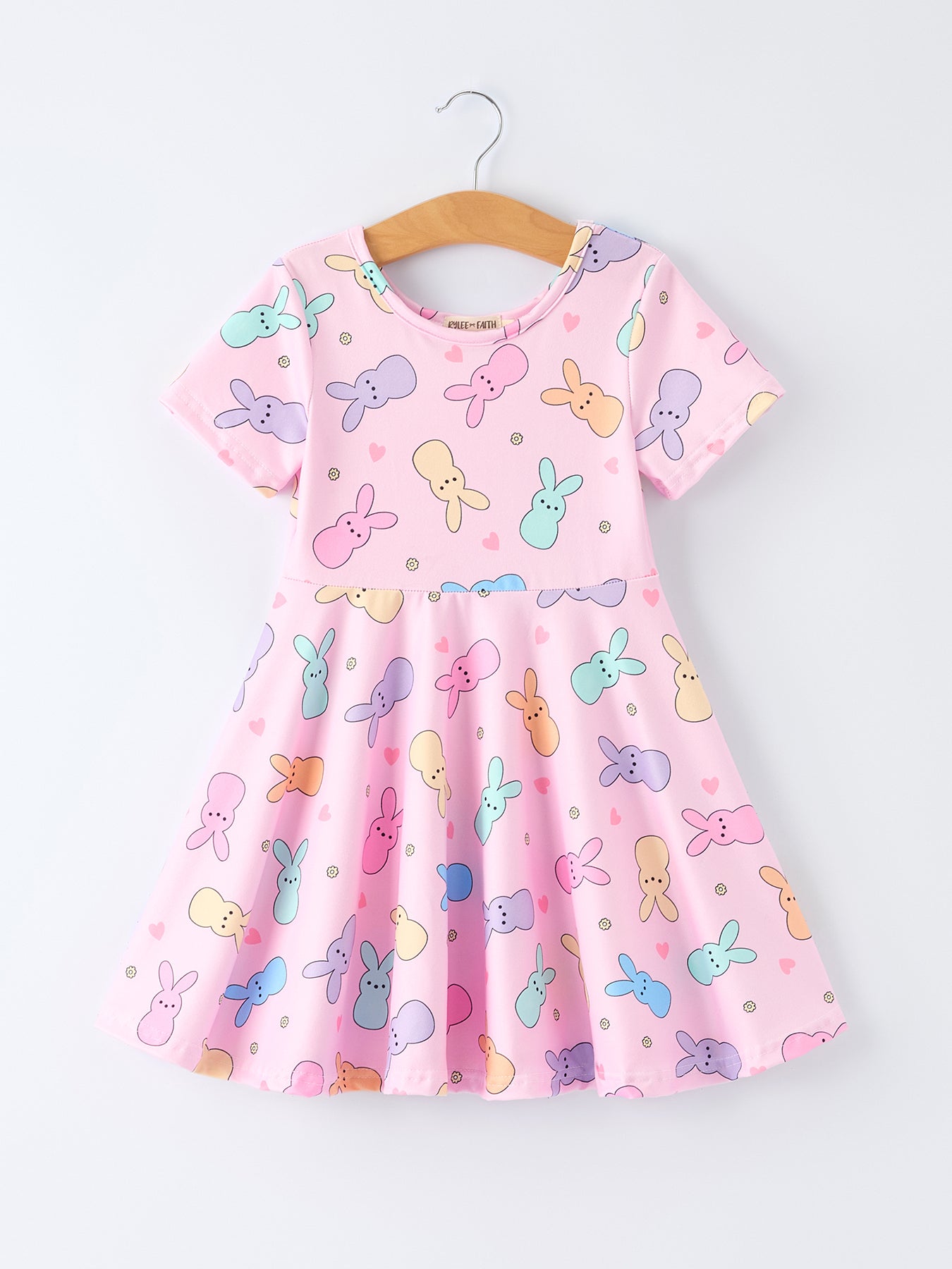 Easter Colorful Bunny Girls Twirl Short Sleeve Dress – Rylee Faith Designs