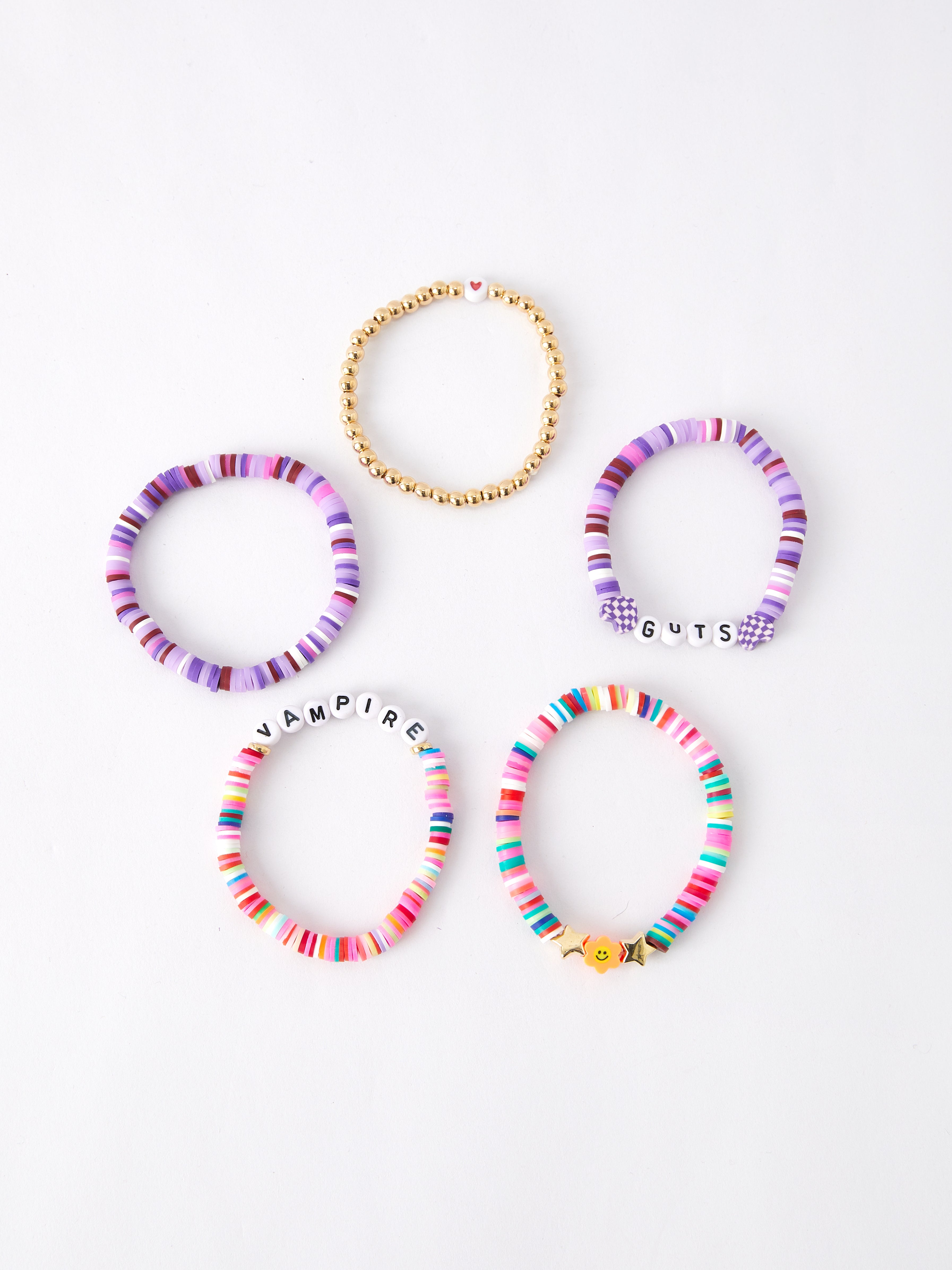 Taylor bracelet elastic beaded "vampire guts" letter bracelet – Rylee ...